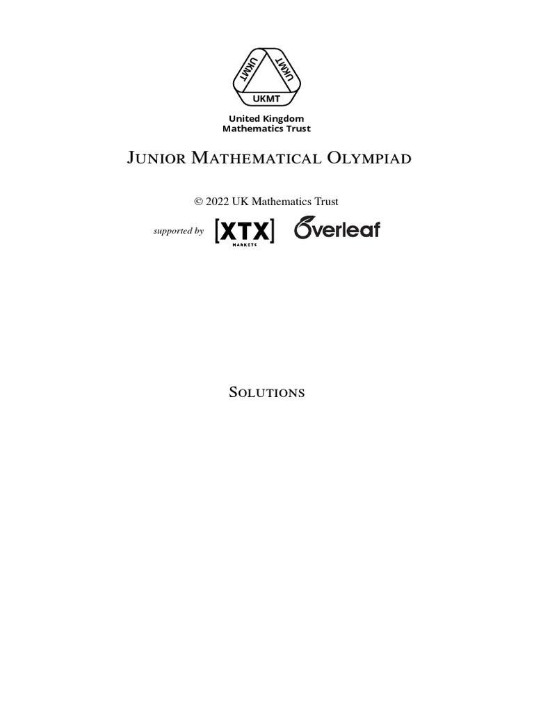 JMO 2022 Solutions | Download Free PDF | Triangle | Area