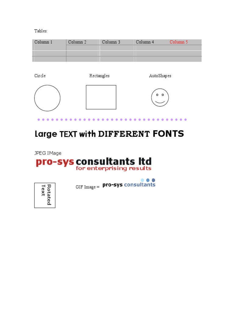 Sample Words in Various Formats | PDF