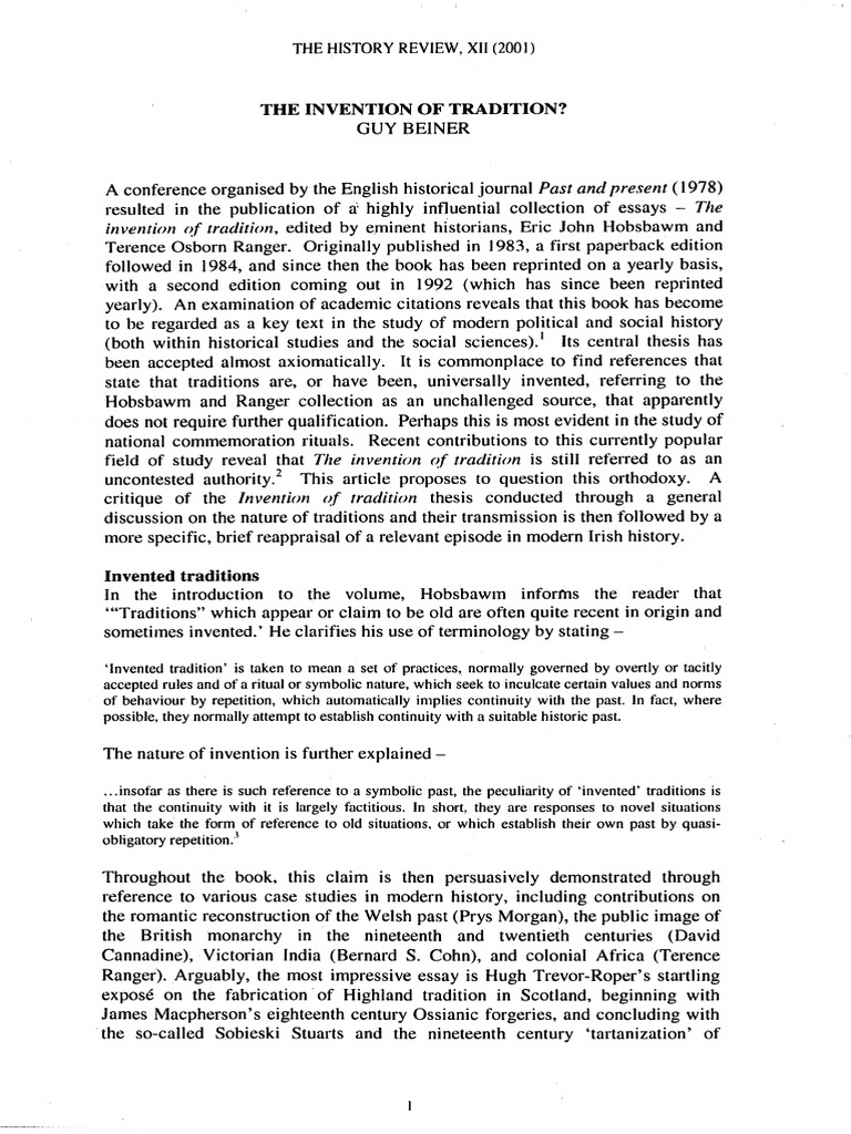The Invention of Tradition | PDF