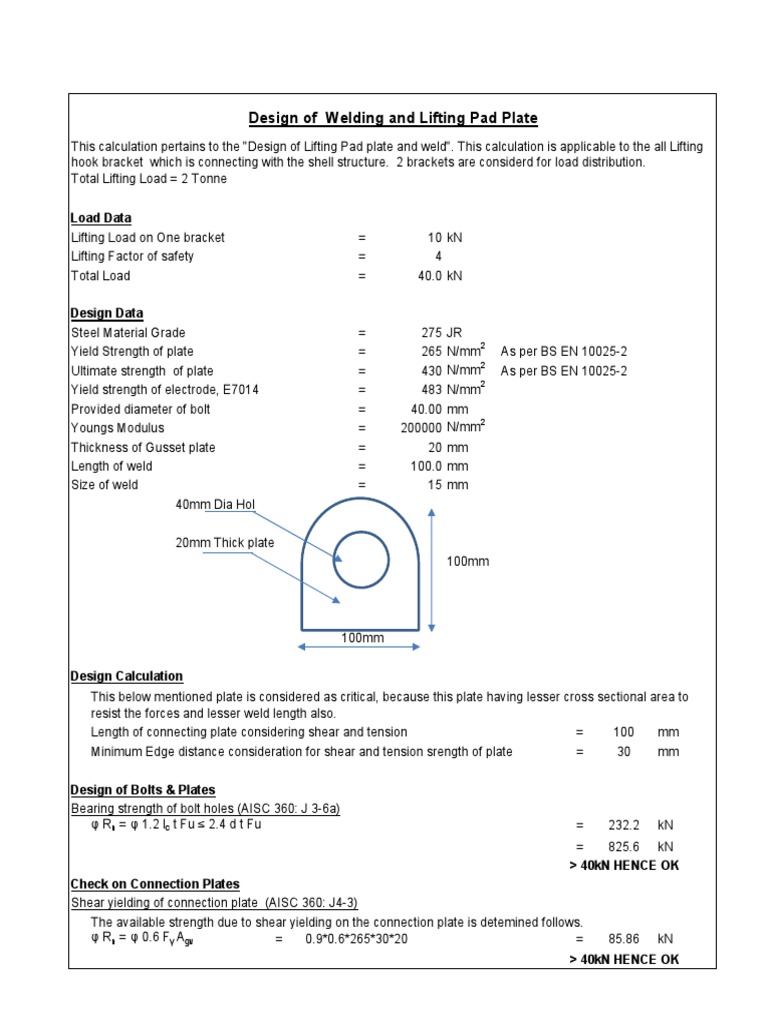 Lifting Pad Design | PDF