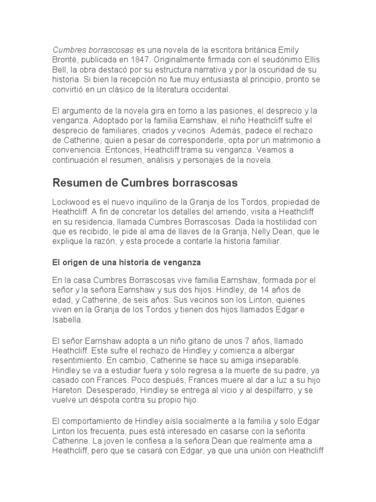 Cumbres Borrascosas | PDF