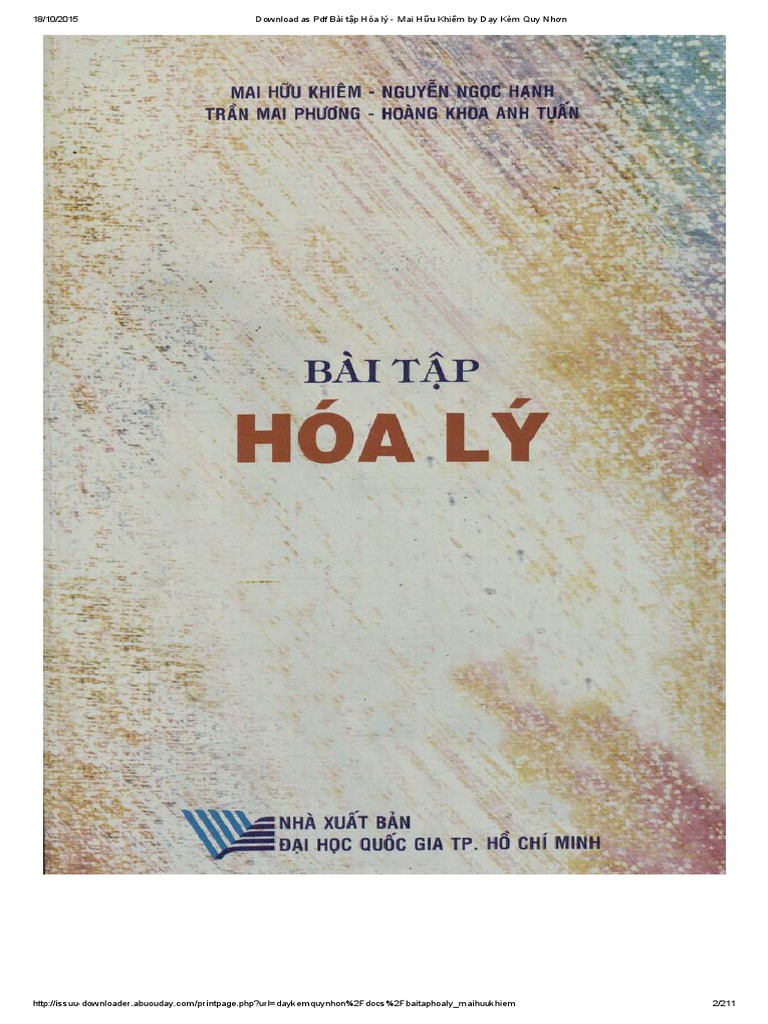 123doc Bai Tap Hoa Ly Mai Huu Khiem | PDF