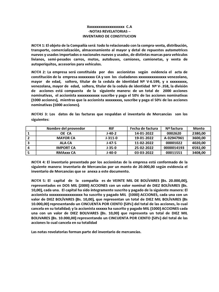 Modelo de Notas Revelatorias de Super | PDF | Transporte | Vehículos