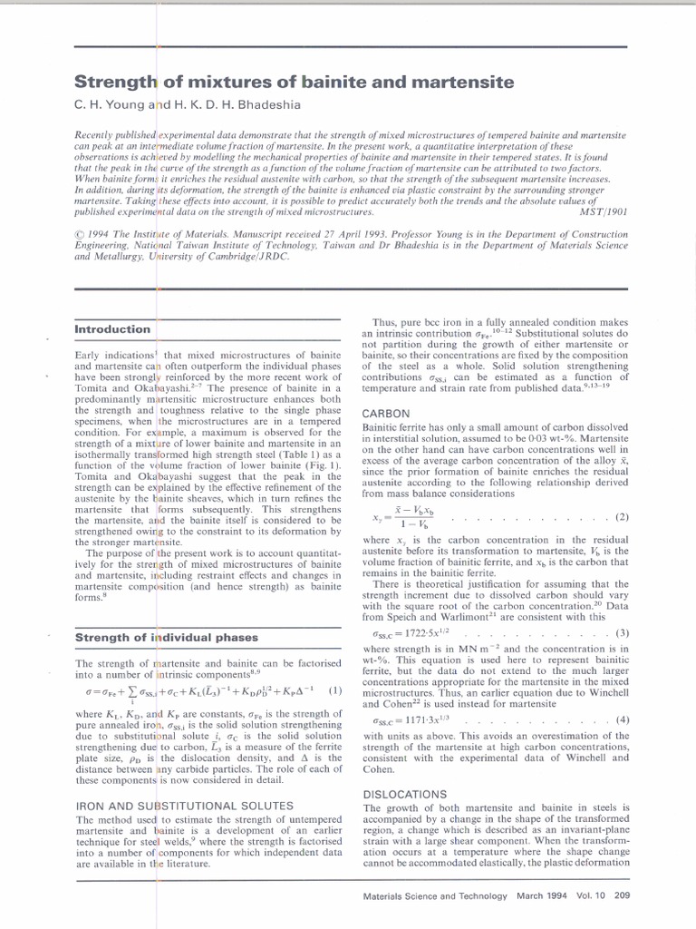 Strength Young Mst 1994 Mixed Microstructure Strength Pdf