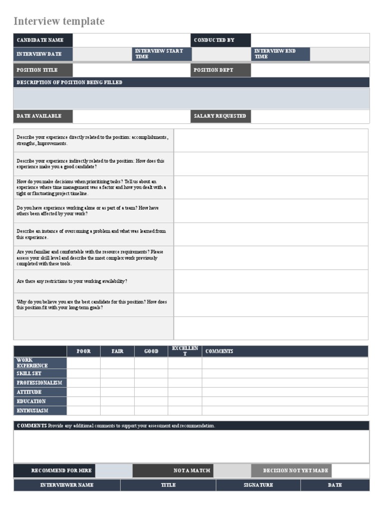 Interview Template | PDF
