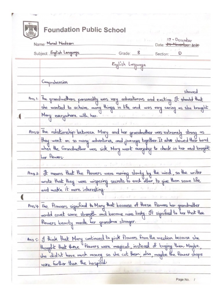 English Language Exam 2020 | PDF