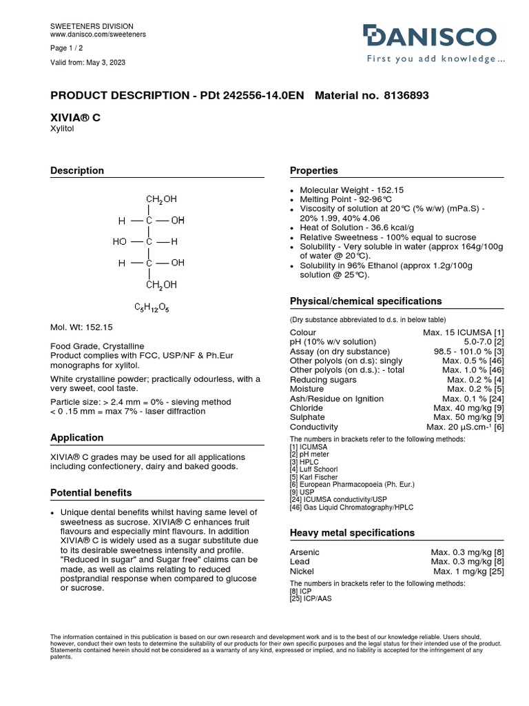 다니스코 원료 | PDF