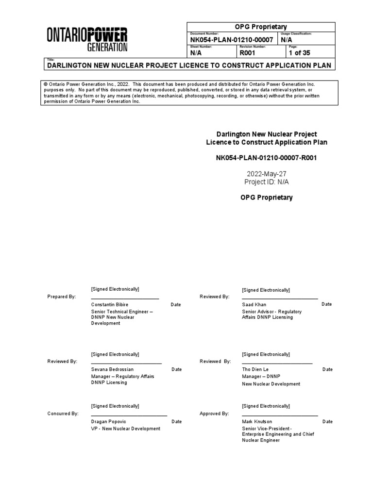 Darlington Nuclear LTC Application Plan | PDF