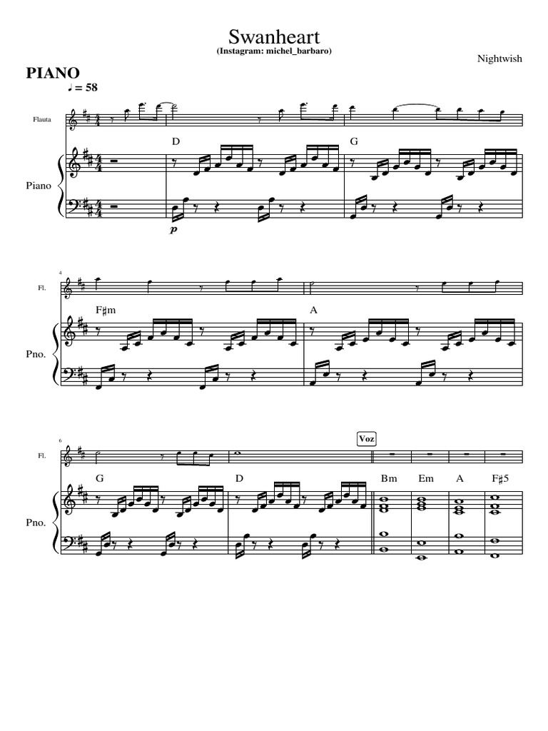 Swanheart - Nightwish PIANO | PDF