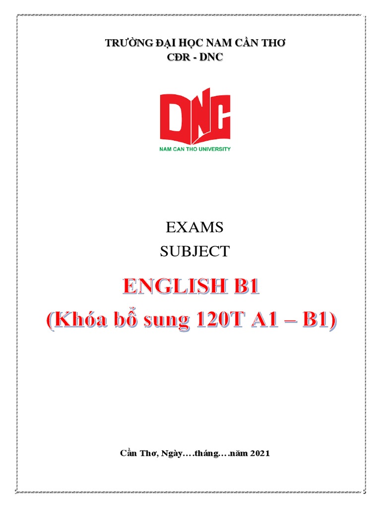 - EXAMS B1 (1) Chuẩn đầu ra B1 DNC | PDF