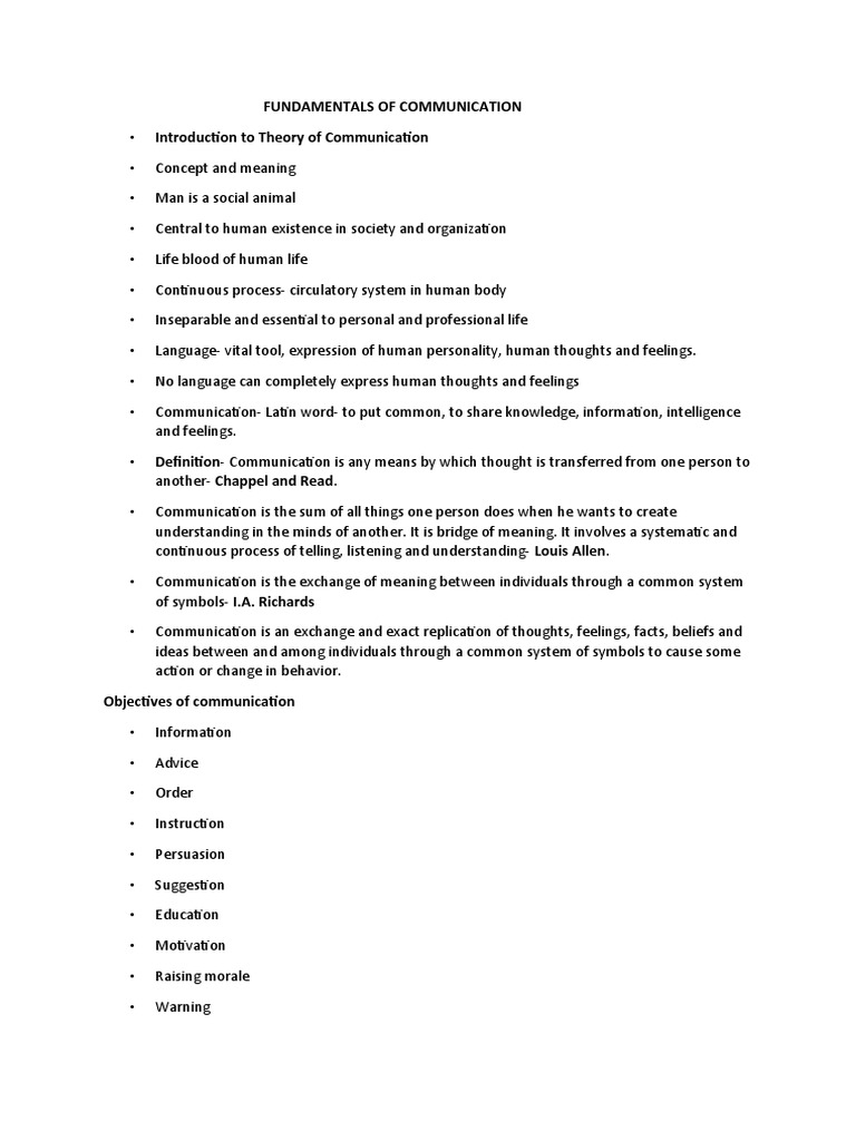 Fundamentals of Communication | PDF