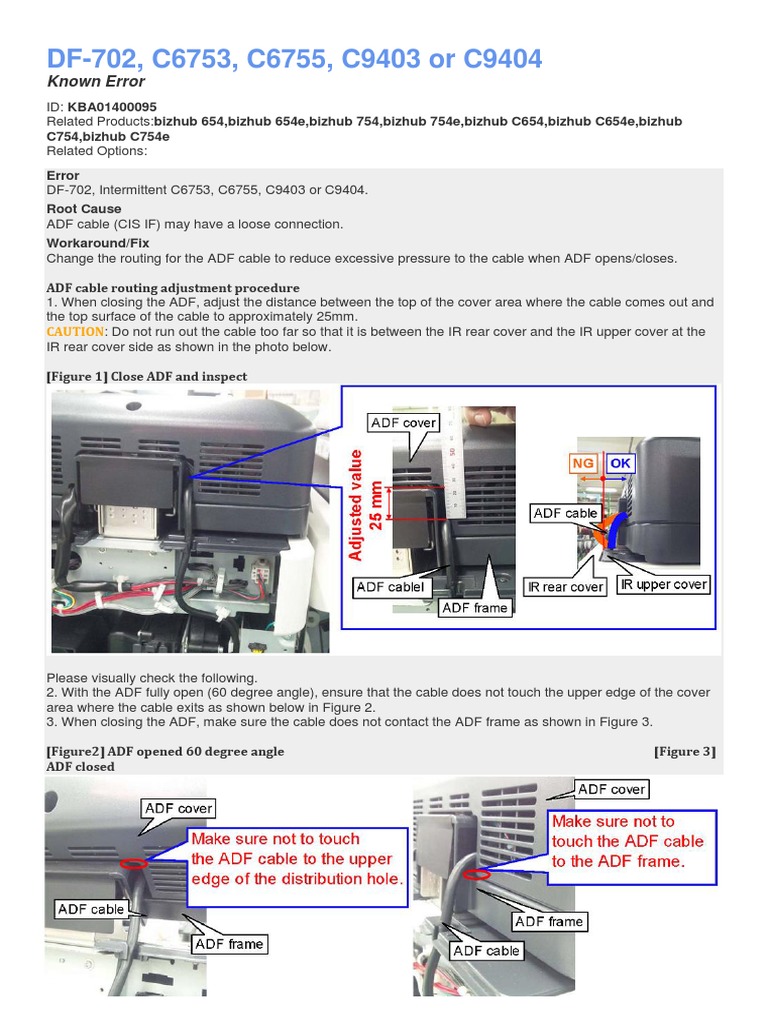Konica Minolta ADF Cable Error Fix | PDF