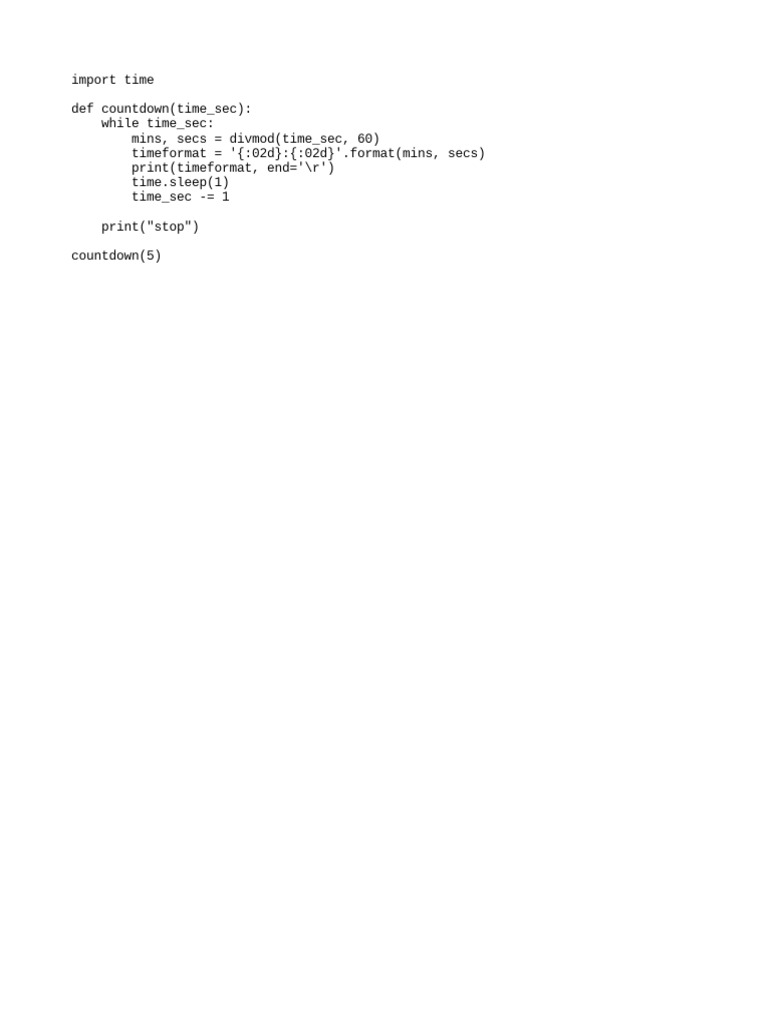 Python Countdown Timer Pdf