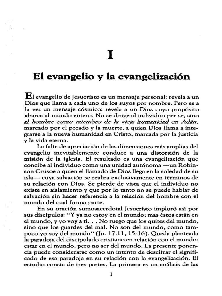 Misión Integral - C. René Padilla_El evangelio y la evangelización | PDF