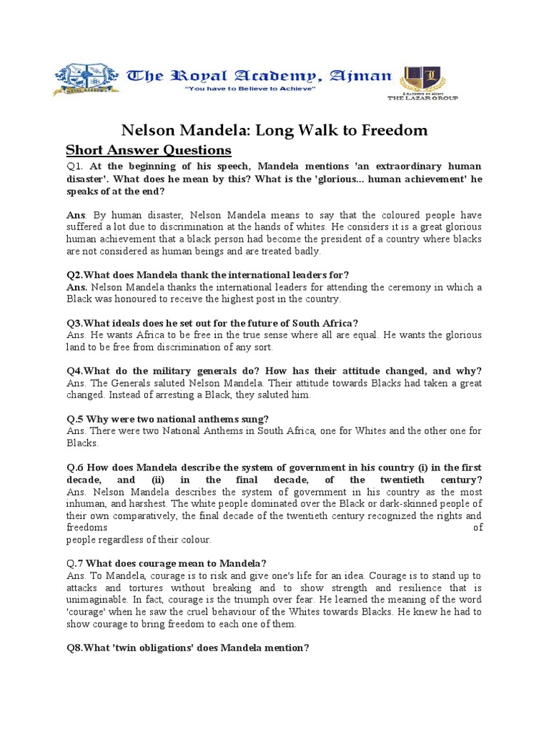Nelson Mandela Notes | PDF | Nelson Mandela