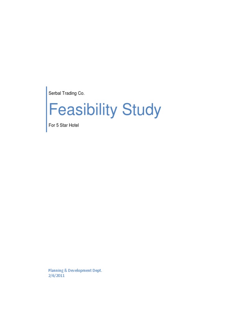 Feasibility Study 5 Star Hotel | PDF | Tourism | Business Economics