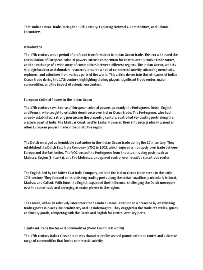 Document Indian Ocean Trade | PDF