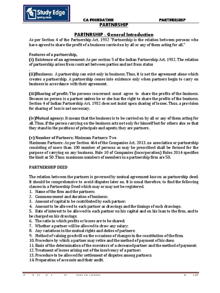 Partnership Members and Regulations | PDF