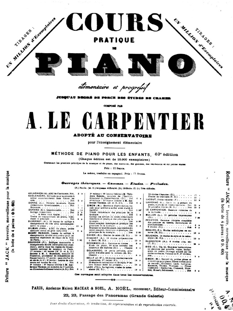 Methode de Piano de Carpentier | PDF