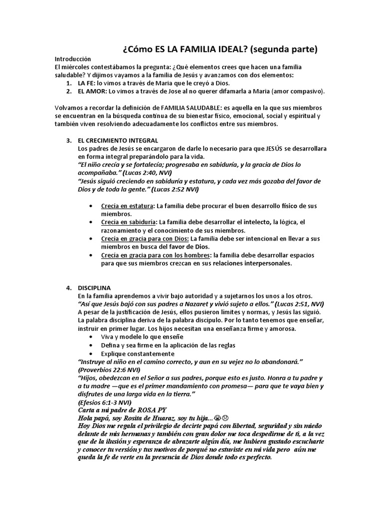¿Como Es La Familia Ideal | PDF