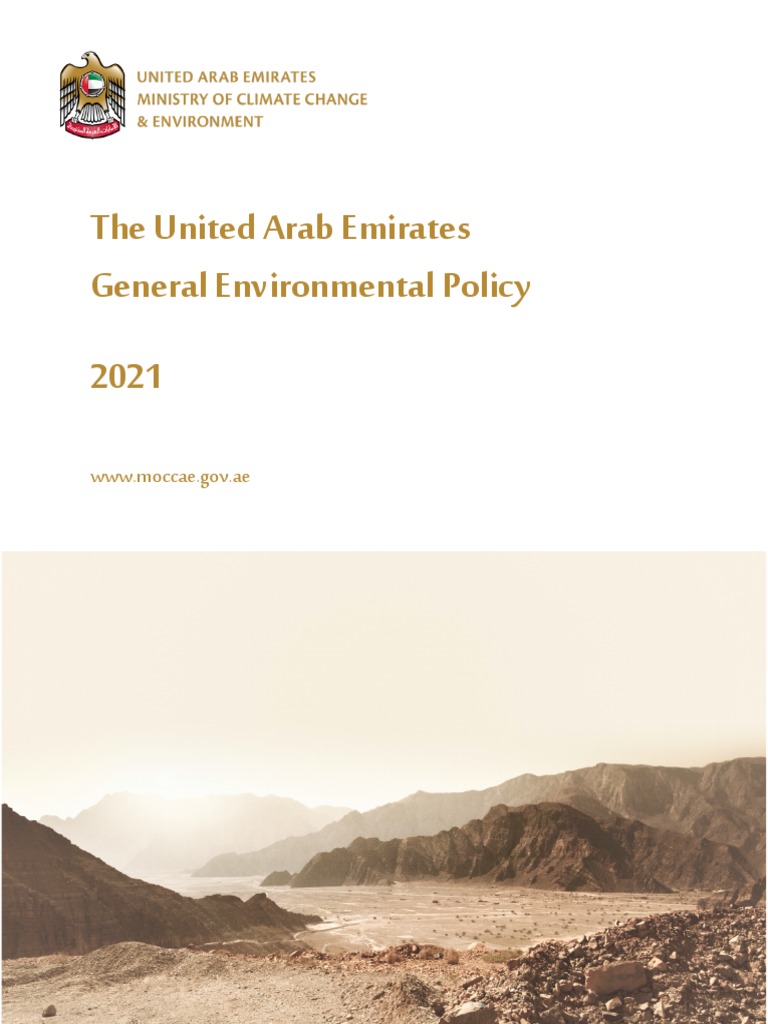 UAE Environmental Policy 2021 | PDF | Climate Change | Air Pollution