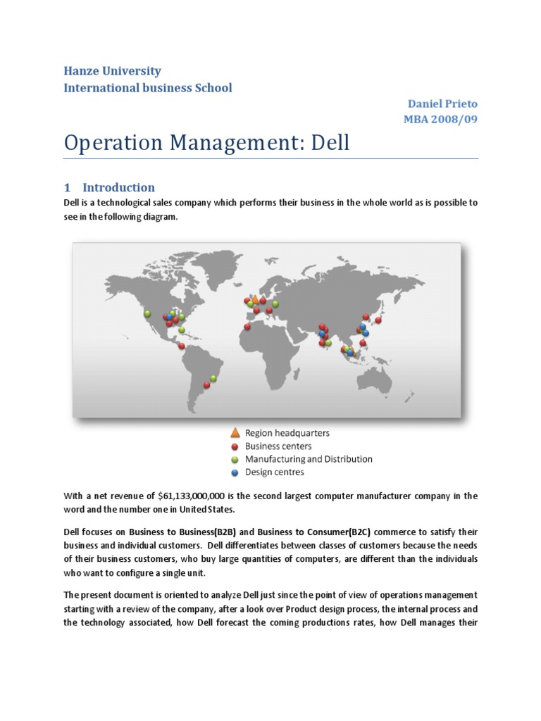 Dell Operations Management Overview | PDF | Dell | Supply Chain