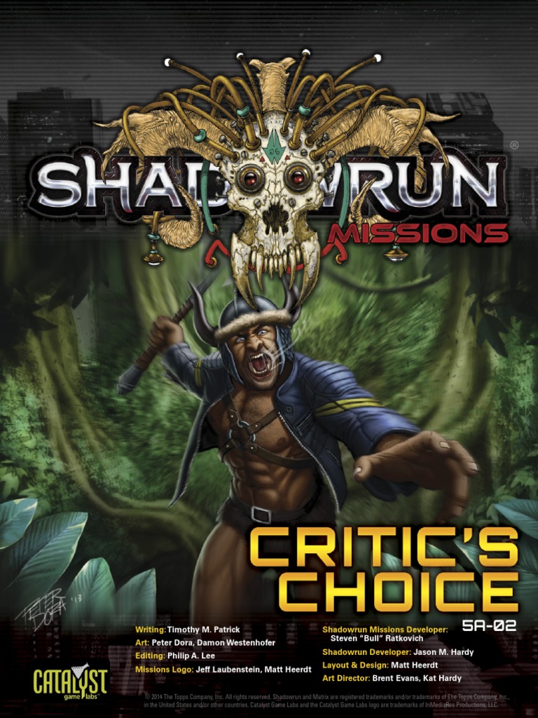 Shadowrun 5E SRM05A-02 Critic's Choice | PDF