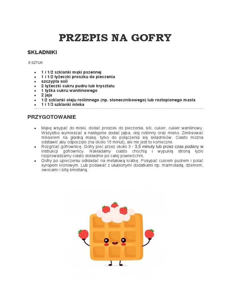 Przepis Na Gofry | PDF