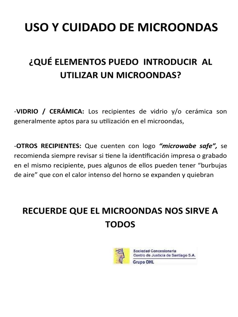 Uso Del Microondas | PDF