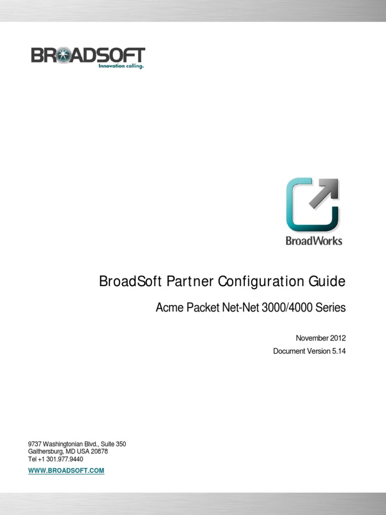 PartnerConfigGuide - Acme - Packet - Net-Net - 3000-4000 - Series R18 BROADSOFT | PDF | Computers