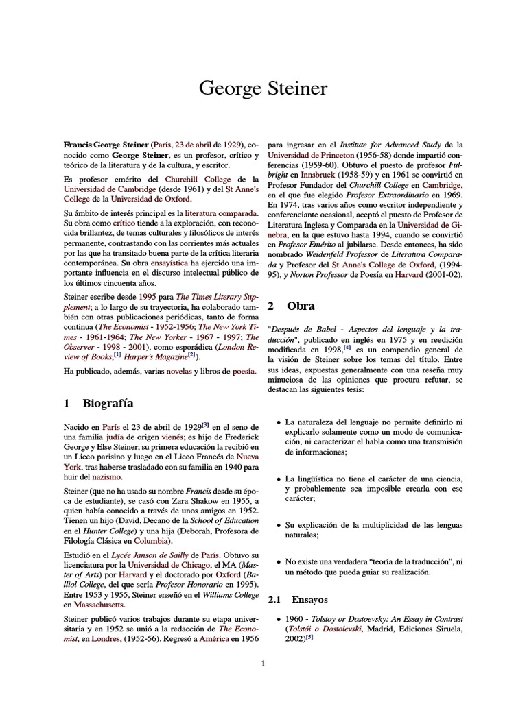 George Steiner | PDF
