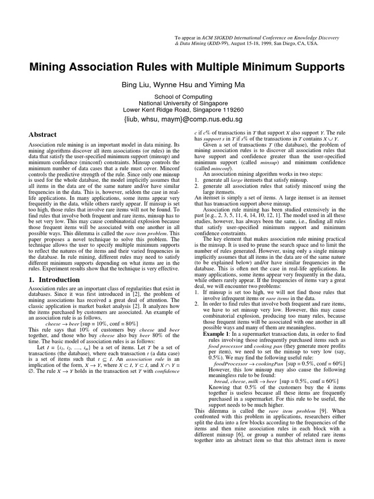 Multiple Minimum Support | PDF