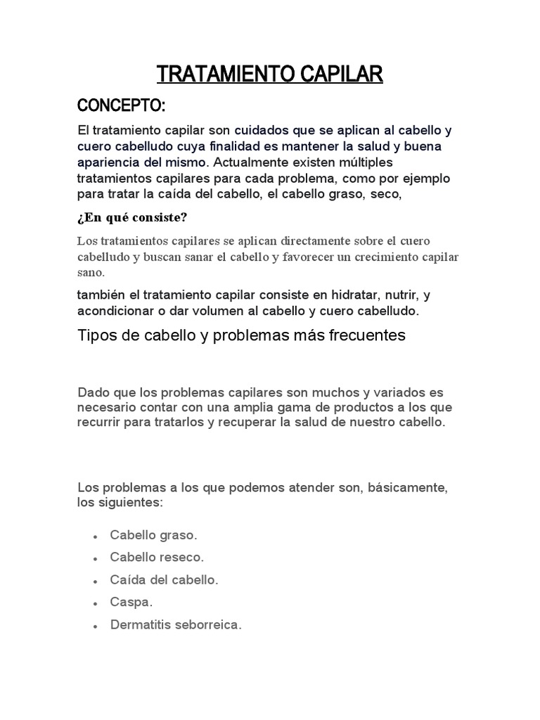 Tratamiento Capilar | PDF