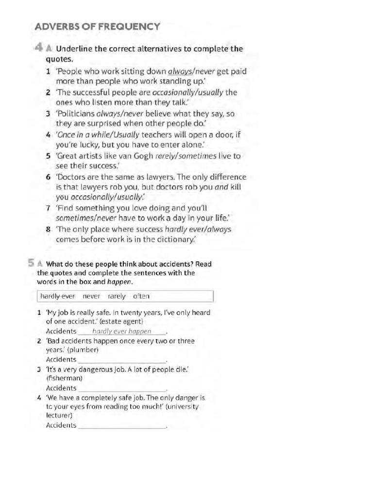 Adverbs of Frequency | PDF