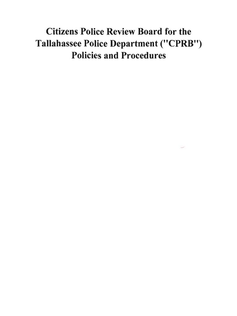 Proposed Amended CPRB Policies and Procedures | PDF