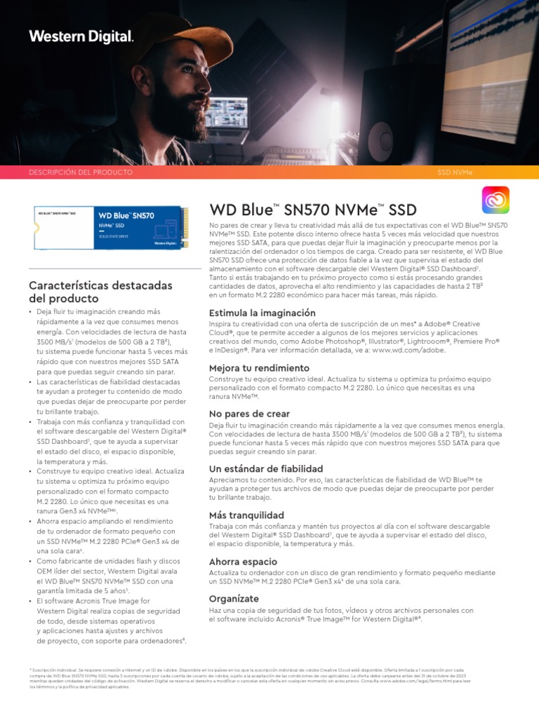 Product Brief WD Blue sn570 Nvme SSD | PDF