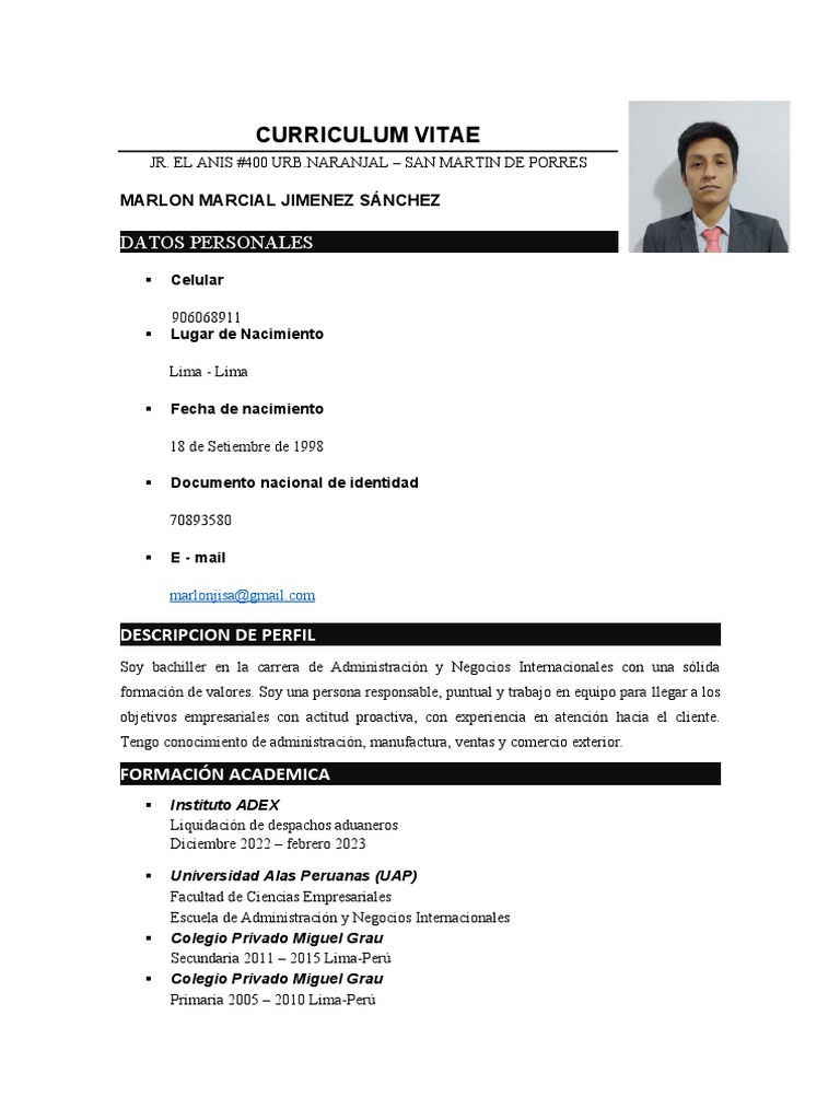 CVMarlon Marcial Jimenez Sanchez | PDF