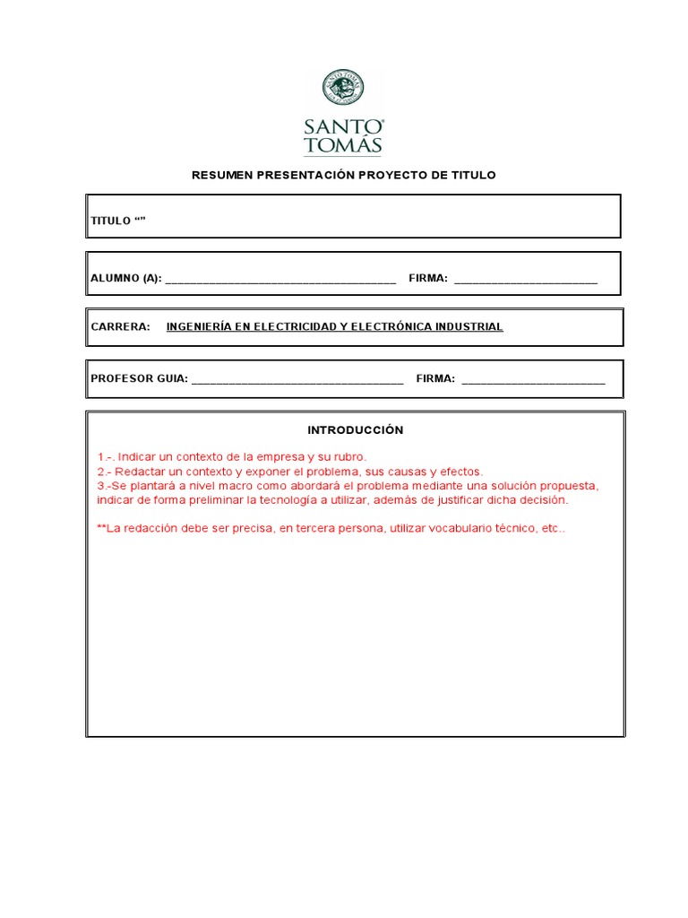 Pre Proyecto Formato | PDF