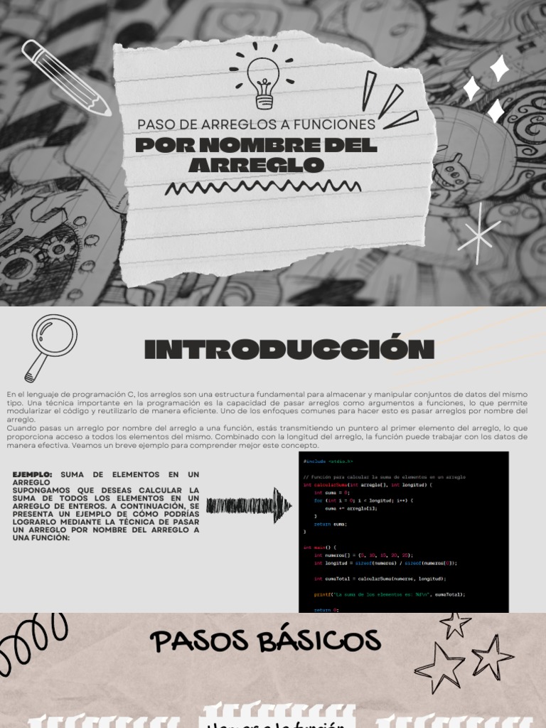 Pasos de Arreglos A Funciones Por Nombre Del Arreglo | PDF
