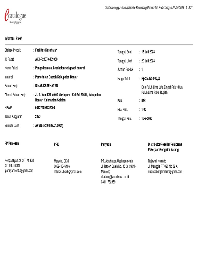 Ecatalog Pt. Rajawali Nusindo Set Gawat Darurat | PDF