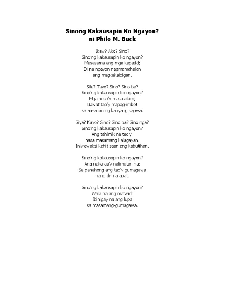 Sinong Kakausapin Ko Ngayon | PDF