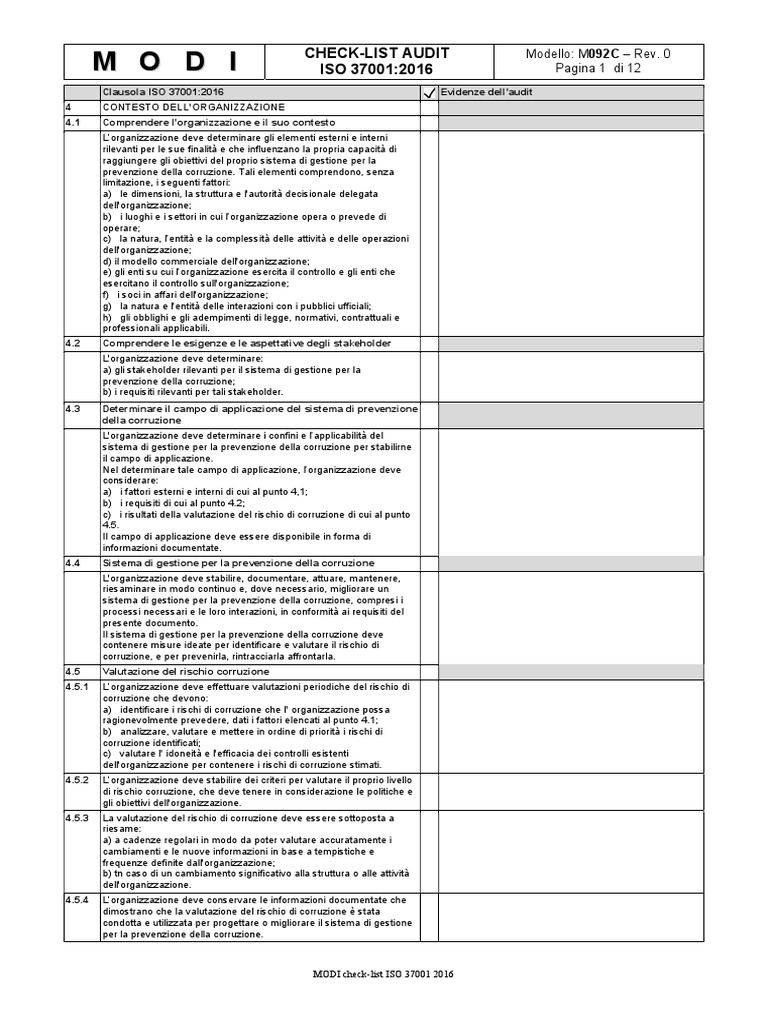 Checklist 37001 | PDF