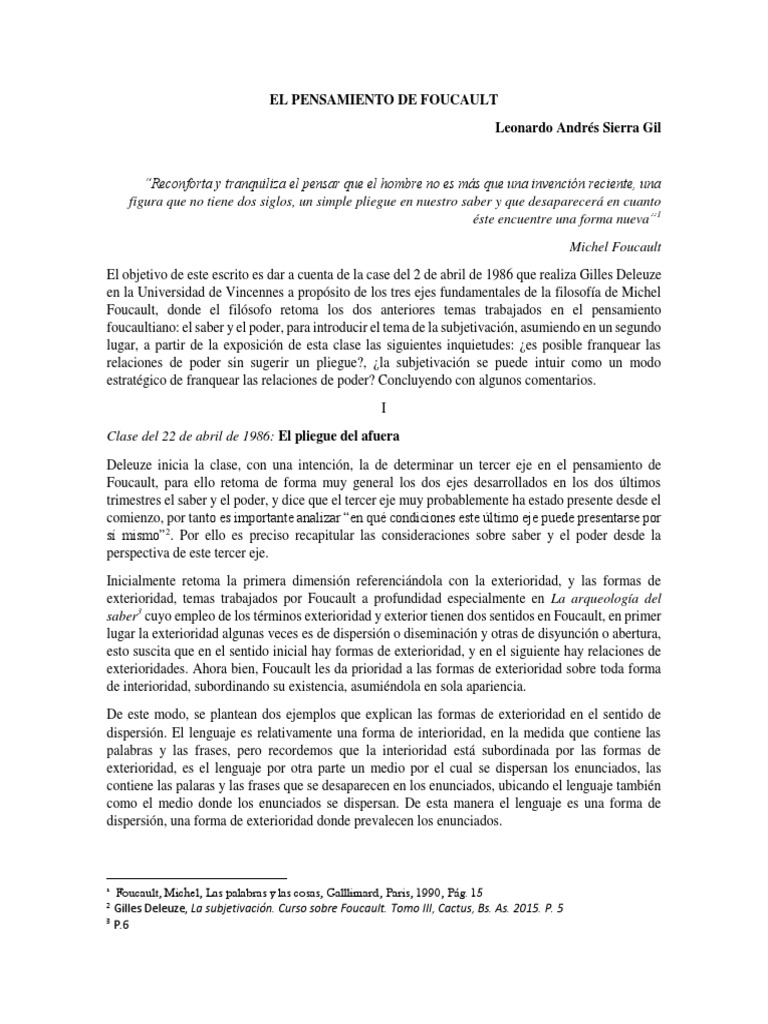 El Pensamiento de Foucault | PDF | Michel Foucault | Martin Heidegger