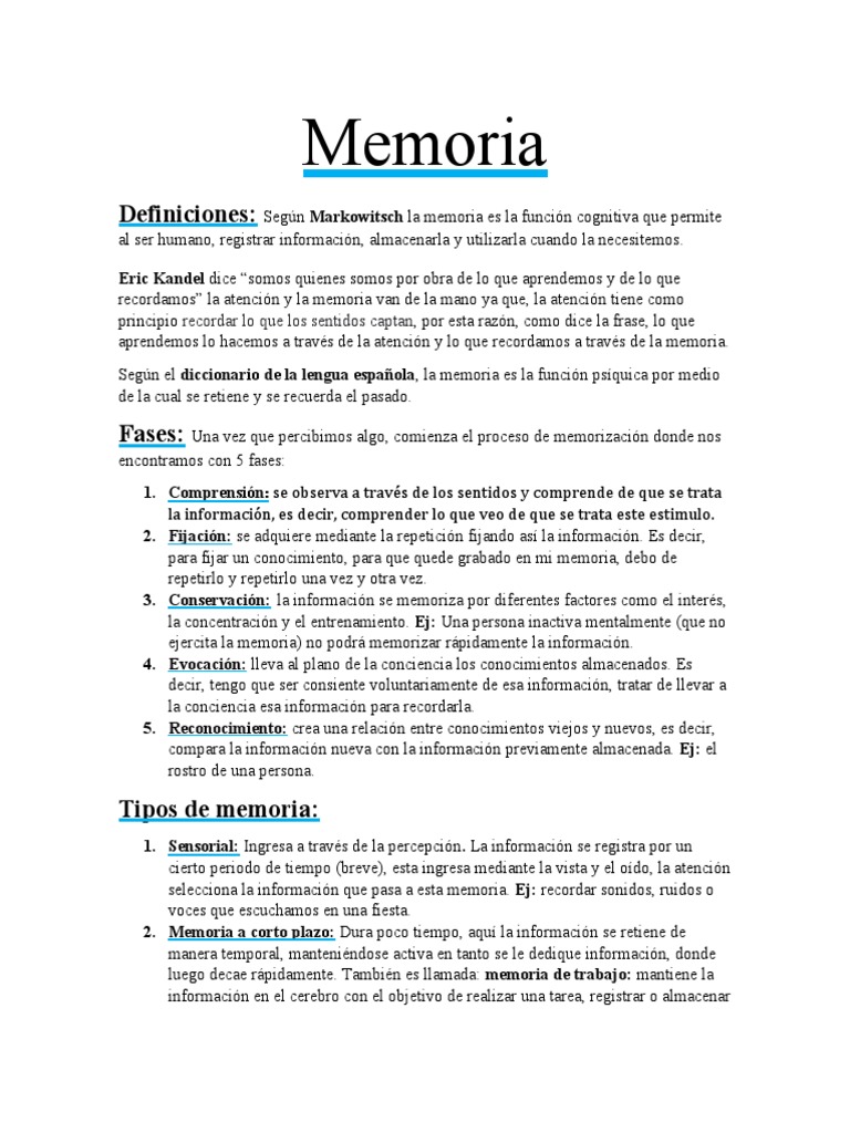 Memoria | PDF