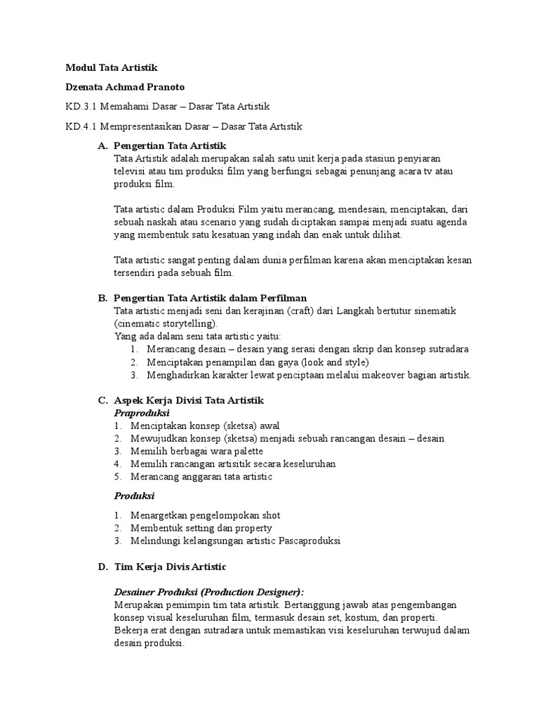 Modul Tata Artistik 1 | PDF | Seni