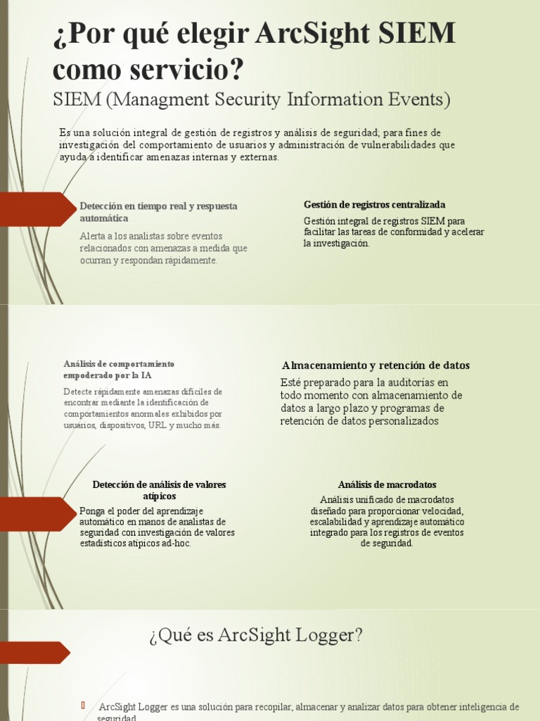 Por Qué Elegir ArcSight SIEM Como Servicio | PDF
