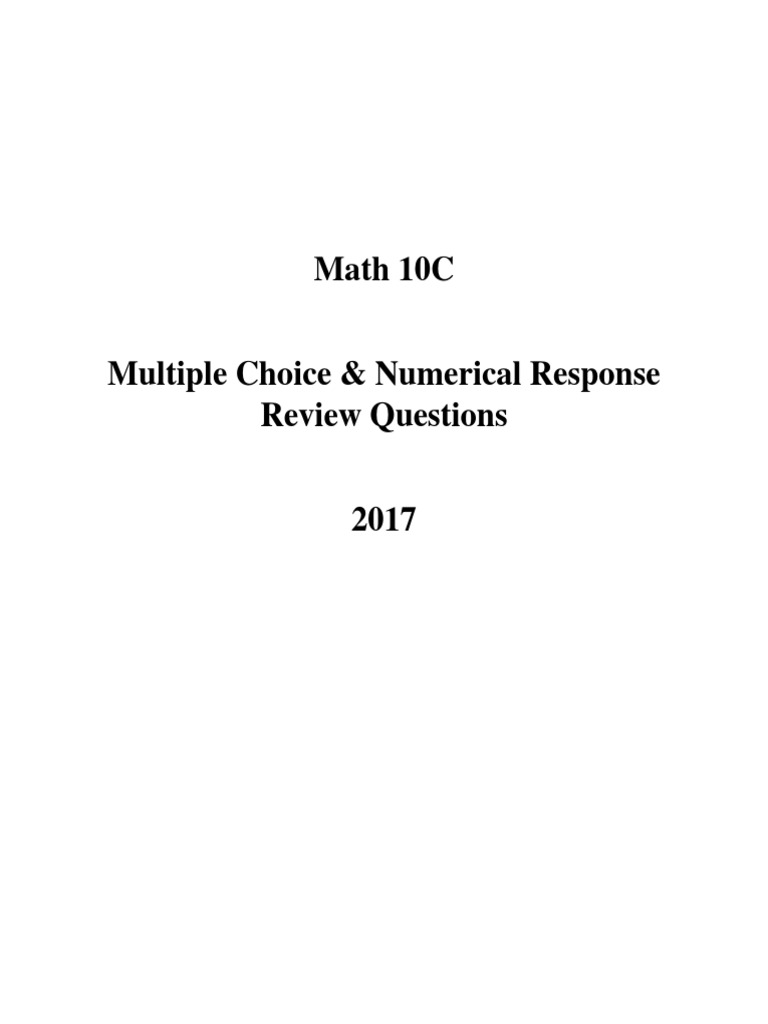 MEL - Math 10C Item Writing - MC & NR Review | PDF | Foot (Unit ...