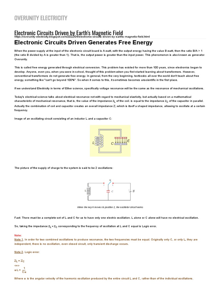 Electronic Circuits Driven by Earth's Magnetic Field _ Overunity ...
