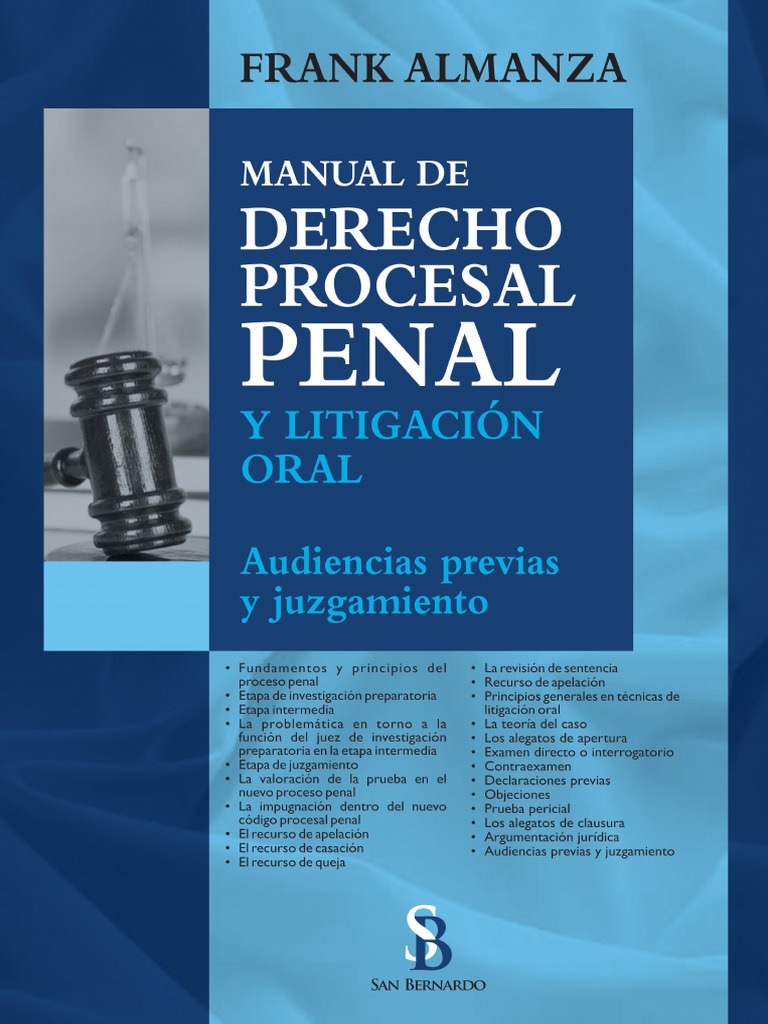 Indice Manual de Derecho Proceso Penal | PDF