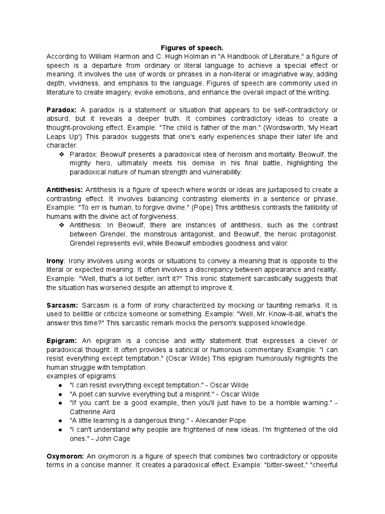 Literary Devices Explained | PDF